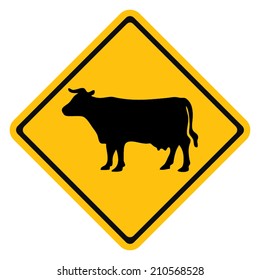 Cattle Warning Sign Stock Vector (Royalty Free) 210568528 | Shutterstock
