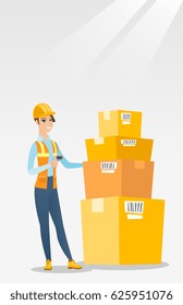 442 Cartoon people checking boxes in warehouse Images, Stock Photos ...