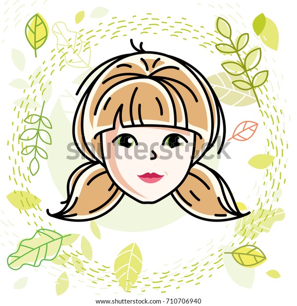 Caucasian Woman Face Vector Human Head Stock Vector (Royalty Free ...
