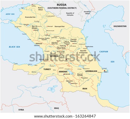 Caucasus Caucasia Map Vector de stock (libre de regalías)163264847 ...
