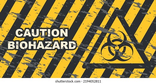 Caution Biohazard Concept Banner Grunge Texture Stock Vector (Royalty ...