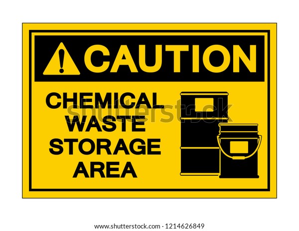 Caution Chemical Waste Storage Area Symbol Stock Vector (Royalty Free ...