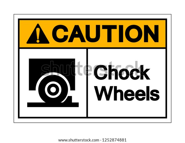 Caution Chock Wheels Symbol Sign Vector: vector de stock (libre de ...
