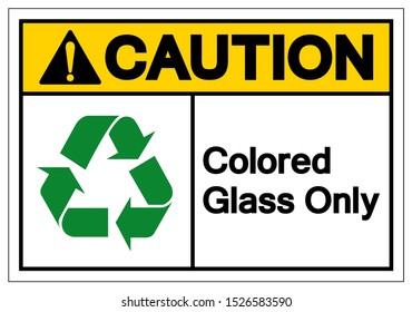 Caution Colored Glass Only Symbol Sign Stock Vector (Royalty Free ...