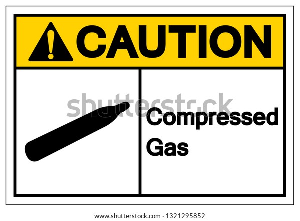 Caution Compressed Gas Symbol Sign Vector: stockvector (rechtenvrij ...