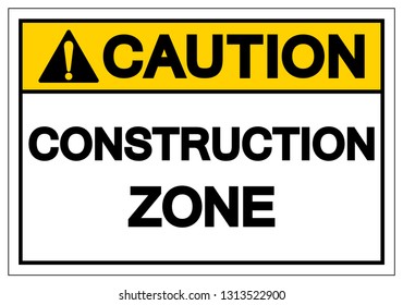 Caution Construction Zone Symbol Sign Vector Stock Vector (Royalty Free ...