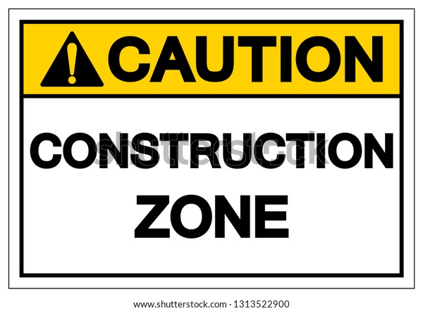 Caution Construction Zone Symbol Sign Vector Stock Vector (Royalty Free ...