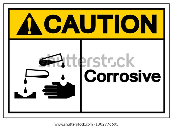 Caution Corrosive Symbol Sign Vector Illustration Stock Vector (Royalty ...