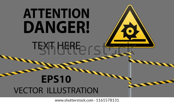 Caution Cutting Shafts Safety Sign Sign Stock Vector (Royalty Free ...