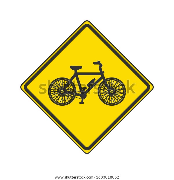 Caution Cycling Icon Warning Symbol Modern Stock Vector (Royalty Free ...