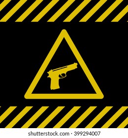 Caution Danger Sign Gun Stock Vector (Royalty Free) 399294007 ...