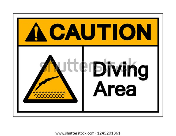 Caution Diving Area Symbol Sign Vector Stock Vector (Royalty Free ...