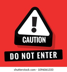 Caution Do Not Enter Sign Sticker: เวกเตอร์สต็อก (ปลอดค่าลิขสิทธิ์ ...