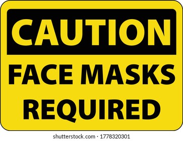 Caution Face Masks Required Sign Stock Vector (Royalty Free) 1778320301 ...