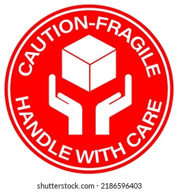 Caution Fragile Handle Care Round Information Stock Vector (Royalty ...