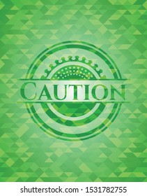Caution Green Mosaic Emblem Vector Illustration Stock Vector (Royalty ...