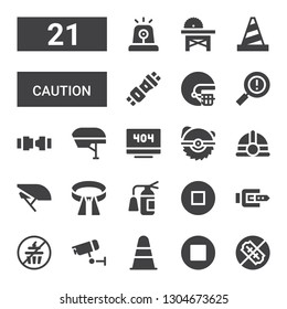 Caution Icon Set Collection 21 Filled Stock Vector (Royalty Free ...