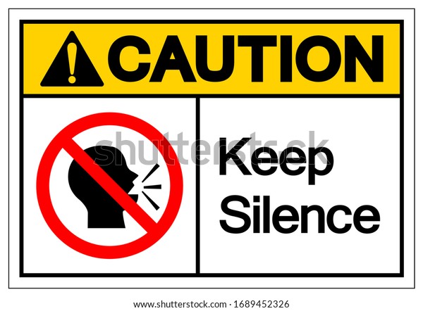 Caution Keep Silence Symbol Sign Vector Stock Vector (Royalty Free ...