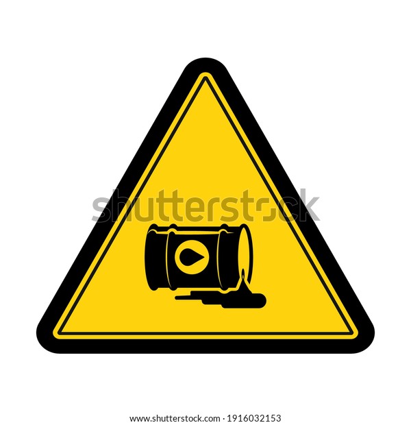 Caution Leaking Oil Barrel Sign Symbol Stock Vector (Royalty Free ...