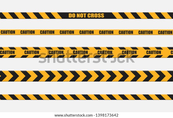 Caution Lines Isolated Warning Tapes Danger Stock Vector (Royalty Free ...