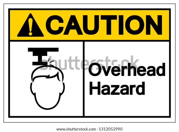 Caution Overhead Hazard Symbol Sign Vector: vector de stock (libre de ...