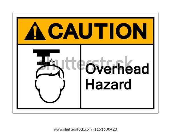 Caution Overhead Hazard Symbol Signagevector Illustration Stock Vector ...