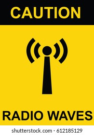 Caution Radio Waves Sign: เวกเตอร์สต็อก (ปลอดค่าลิขสิทธิ์) 612185129 ...
