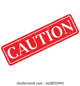 Caution Red Stamp On White Background Stock Vector (Royalty Free ...