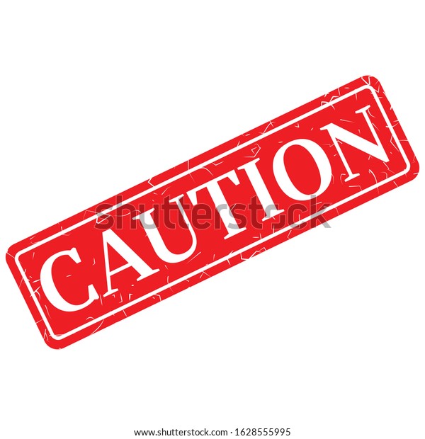 Caution Red Stamp On White Background Stock Vector (Royalty Free ...