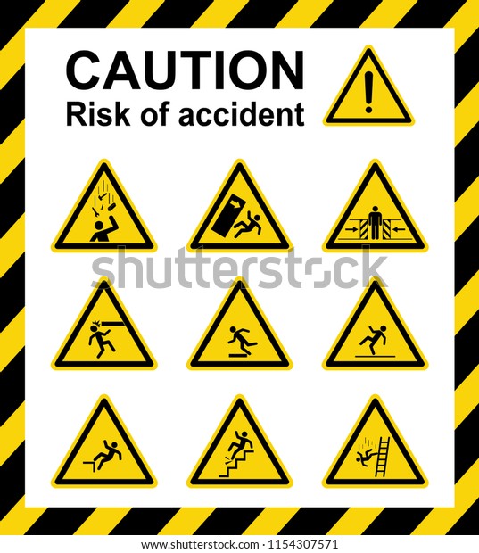 Caution Risk Accident Sign Symbol Vector Stock Vector (Royalty Free ...