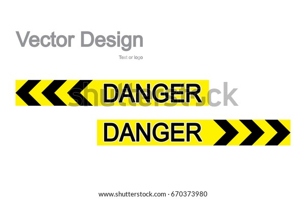Caution Sign Arrow Yellow Black Color Stock Vector (Royalty Free) 670373980