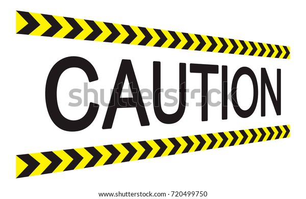Caution Sign Arrow Yellow Black Color Stock Vector (Royalty Free ...