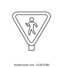 Caution Sign Crosswalking Pedestrian Stock Vector (Royalty Free ...