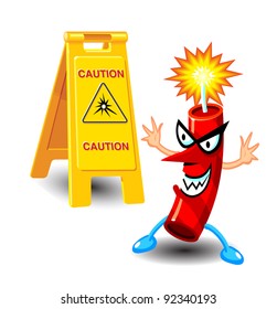 Caution Sign Fireworks Stock Vector (Royalty Free) 92340193 | Shutterstock