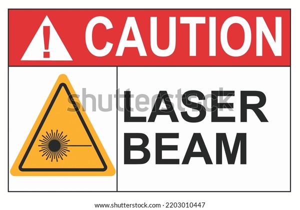 Caution Sign Laser Beam Isolated 3d Stock Vector (Royalty Free ...