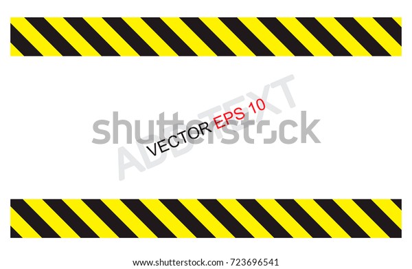CAUTION sign. line yellow and black color . The hazard warning for text ...
