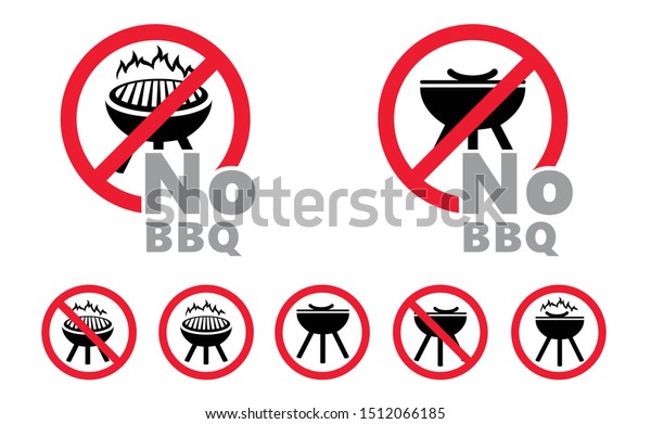 Caution Stop No Bbq Grill Signs 스톡 벡터(로열티 프리) 1512066185 | Shutterstock