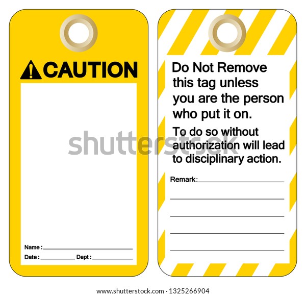 Caution Tag Template Label Symbol Sign 库存矢量图（免版税）1325266904 | Shutterstock
