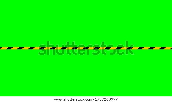 Caution Tape Stripe On Green Screen Stock Vector (Royalty Free ...