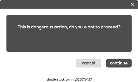 Caution Ui Design Template Minimalist Greyscale Stock Vector (Royalty ...
