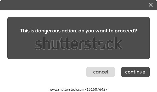 Caution Ui Design Template Minimalist Greyscale Stock Vector (Royalty ...