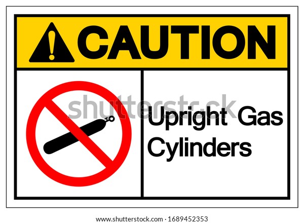 Caution Upright Gas Cylinders Symbol Sign Stock Vector (Royalty Free ...