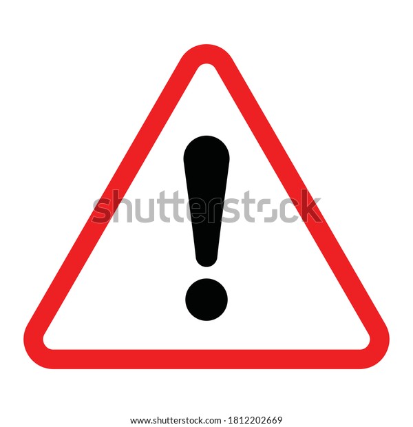 Caution Warning Sign Sticker Red Outline Stock-vektor (royaltyfri ...