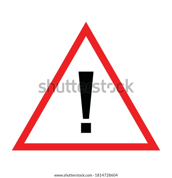 Caution Warning Sign Sticker Red Outline Stock Vector (Royalty Free ...