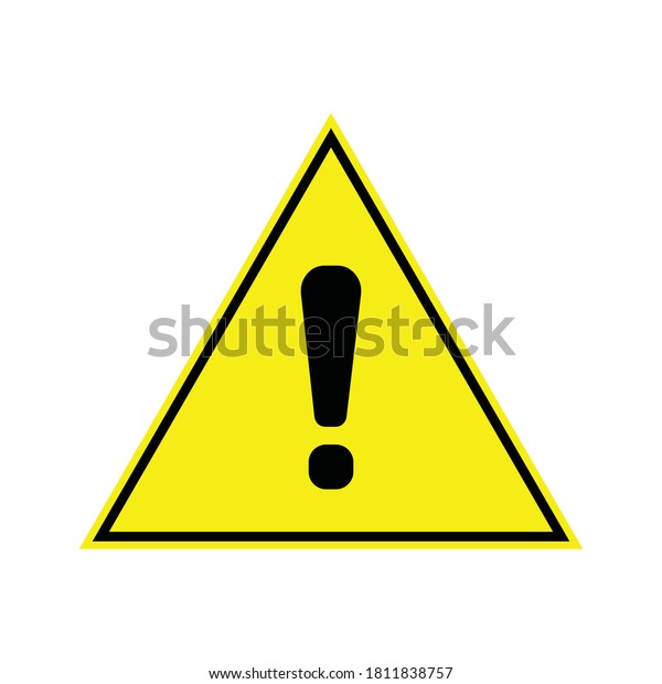 Caution Warning Sign Sticker Yellow Color 库存矢量图（免版税）1811838757 ...