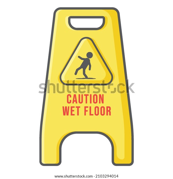 Vektor Stok Caution Wet Floor Sign Vector Isolated (Tanpa Royalti ...