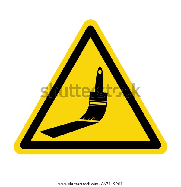 Caution Wet Paint Sign Symbol Vector Stock Vector (Royalty Free) 667119901