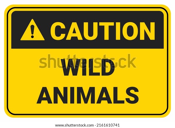 Caution Wild Animals Safety Sign Symbol: เวกเตอร์สต็อก (ปลอดค่า ...