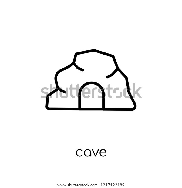 Cave Icon Trendy Modern Flat Linear Stock Vector (Royalty Free ...