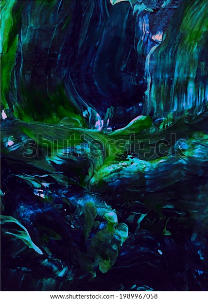 Cave Moon Light Art Digital Design Stock Vector (Royalty Free) 1989967058